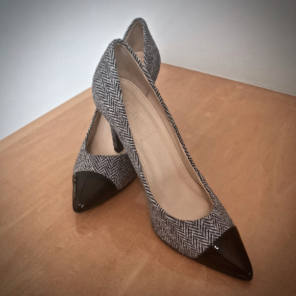 J. Crew | Shoes | J Crew New Everly Cap Toe Herringbone Pumps | Poshmark